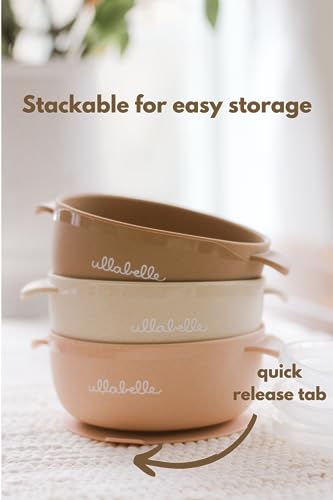 Ullabelle Silicone Baby Bowls with Lids | Toddler Food Storage Bowls Set (Desert Rose)