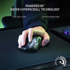 Razer Naga V2 HyperSpeed Wireless MMO Gaming Mouse: 19 Programmable Buttons - HyperScroll Technology - Focus Pro 30K Optical Sensor - Mechanical Mouse Switches Gen-2 - Up to 400 Hr Battery Life