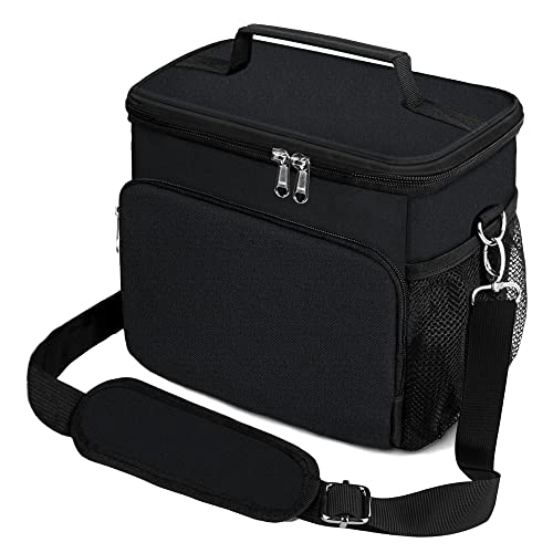 Hydro2Go Insulated Lunch Bag Women, Lunch box for Men with Adjustable Shoulder Strap, Leakproof Lunch Box Lunch Bag for Work, Picnic, Camping, Cooler, Black