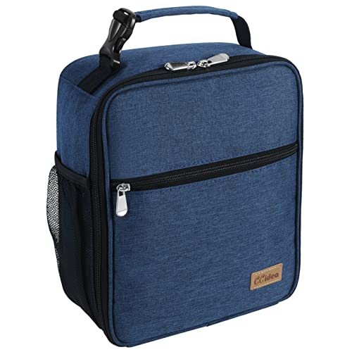 CCidea Lunch Box for Men Women Adults, Portable Insulated Lunch Bag for Office Work Picnic, Reusable Small Bento Lunch Box (Dark Blue)