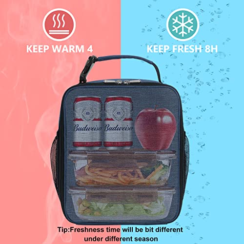 CCidea Lunch Box for Men Women Adults, Portable Insulated Lunch Bag for Office Work Picnic, Reusable Small Bento Lunch Box (Dark Blue)