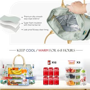 GLORIEROO Deluxe Lunch Bag Women - Leakproof Insulated Lunch Box for Women 2023 Newest Great Gifts for Women Waterproof Multi Pocket Lunch Tote Bag with Removable Strap for Work/Picnic