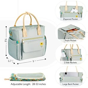 GLORIEROO Deluxe Lunch Bag Women - Leakproof Insulated Lunch Box for Women 2023 Newest Great Gifts for Women Waterproof Multi Pocket Lunch Tote Bag with Removable Strap for Work/Picnic