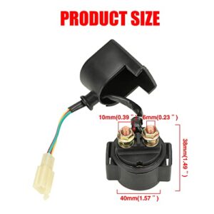 GREHUA 3 Bolt Starter with Line Motor Solenoid Relay Spark Plug for 50cc 70cc 90cc 110cc 125cc Taotao DB27 Coolster Apollo SSR Roketa Go Kart Cart ATV Dirt Pit Bike Dune Buggy Sandrail Quad 4 Wheelers