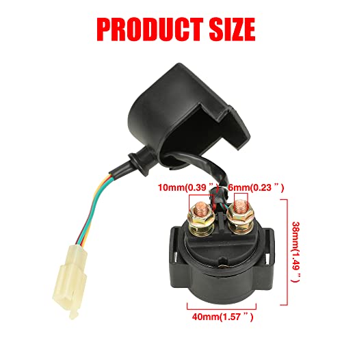 GREHUA 3 Bolt Starter with Line Motor Solenoid Relay Spark Plug for 50cc 70cc 90cc 110cc 125cc Taotao DB27 Coolster Apollo SSR Roketa Go Kart Cart ATV Dirt Pit Bike Dune Buggy Sandrail Quad 4 Wheelers