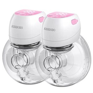 wearable breast pump,ultra light portable double hands free breast pump, 2 modes & 9 levels, low noise rechargeable wireless electric breast pump with 21mm/24mm flanges s12