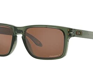 Oakley Men's OO9102 Holbrook Square Sunglasses, Olive Ink/Prizm Tungsten Polarized, 57 mm