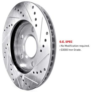 R1 Concepts Rear Brake Rotor Kit |Brake Rotors| Brake Disc |Drilled and Slotted| WGPN1-74039