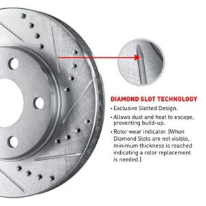 R1 Concepts Rear Brake Rotor Kit |Brake Rotors| Brake Disc |Drilled and Slotted| WGPN1-74039