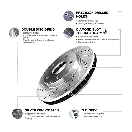 R1 Concepts Front Brakes and Rotors Kit |Front Brake Pads| Brake Rotors and Pads| Ceramic Brake Pads and Rotors|fits 2015-2022 Mercedes-Benz C300, E300