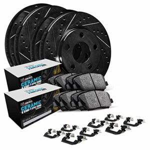 r1 concepts front rear brakes and rotors kit |front rear brake pads| brake rotors and pads| euro ceramic brake pads and rotors| hardware kit whth2-31027