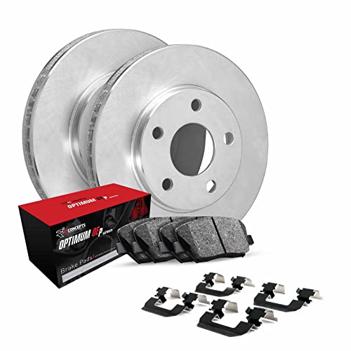 R1 Concepts Front Brakes and Rotors Kit |Front Brake Pads| Brake Rotors and Pads| Optimum OEp Brake Pads and Rotors |Hardware Kit|fits 2018-2021 Mazda 6