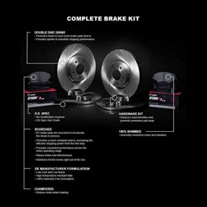 R1 Concepts Front Rear Brakes and Rotors Kit |Front Rear Brake Pads| Brake Rotors and Pads| Optimum OEp Brake Pads and Rotors |Hardware Kit|fits 2008-2012 Land Rover LR2