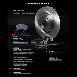 R1 Concepts Front Brakes and Rotors Kit |Front Brake Pads| Brake Rotors and Pads| Optimum OEp Brake Pads and Rotors |Hardware Kit|fits 2016-2020 Ford Mustang