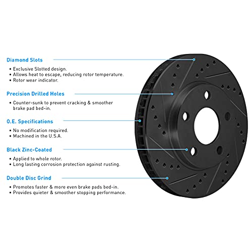 R1 Concepts Front Brakes and Rotors Kit |Front Brake Pads| Brake Rotors and Pads| Optimum OEp Brake Pads and Rotors ||fits 1990-1999 Jeep Cherokee, Comanche, Grand Wagoneer, TJ, Wagoneer, Wrangler