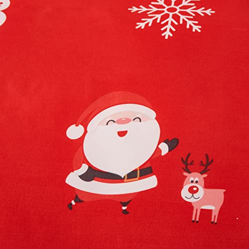 LAMEJOR Christmas Red Duvet Cover Set Queen Size Soft Holiday Decor, Christmas Theme Santa Claus/Snowmen/Snowflakes Pattern, 1 Duvet Cover and 2 Pillow Cases