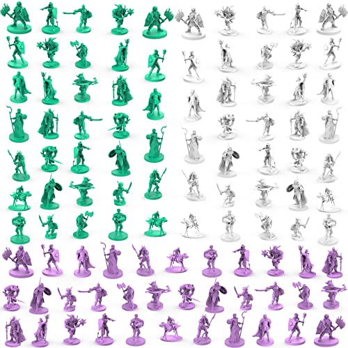 Mythical Heroes Warriors! Mini Figure Set for RPGs - 102 Pcs in 17 Designs - Suitable Size for DND (Warriors! 102 pcs in 17 Designs)