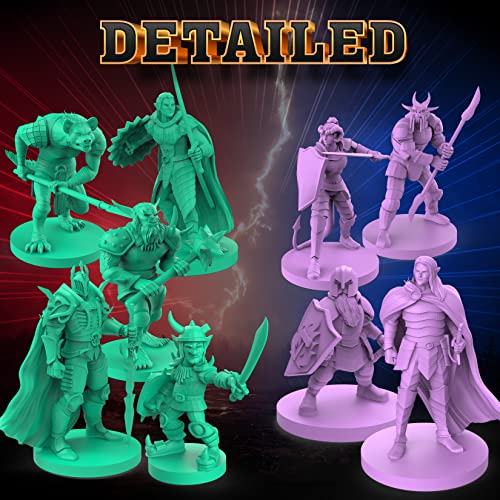 Mythical Heroes Warriors! Mini Figure Set for RPGs - 102 Pcs in 17 Designs - Suitable Size for DND (Warriors! 102 pcs in 17 Designs)