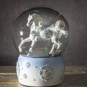 Ebros Gift Trail of Painted Ponies Western Christmas Frozen Winter Snow Crystal Horse Glitter Water Globe 5.25" Tall Farmhouse Ranch Cabin Country Snow Globes Collectible Figurine