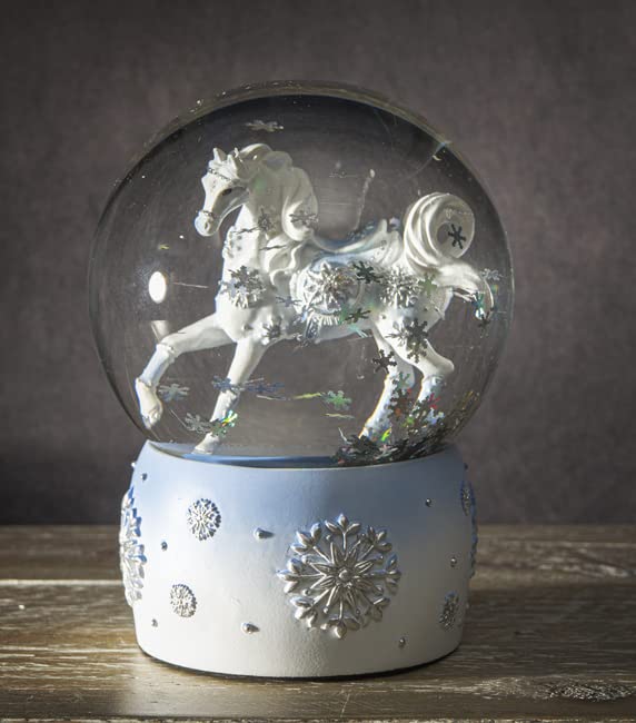 Ebros Gift Trail of Painted Ponies Western Christmas Frozen Winter Snow Crystal Horse Glitter Water Globe 5.25" Tall Farmhouse Ranch Cabin Country Snow Globes Collectible Figurine