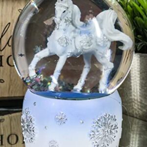 Ebros Gift Trail of Painted Ponies Western Christmas Frozen Winter Snow Crystal Horse Glitter Water Globe 5.25" Tall Farmhouse Ranch Cabin Country Snow Globes Collectible Figurine