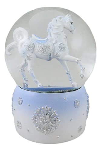 Ebros Gift Trail of Painted Ponies Western Christmas Frozen Winter Snow Crystal Horse Glitter Water Globe 5.25" Tall Farmhouse Ranch Cabin Country Snow Globes Collectible Figurine