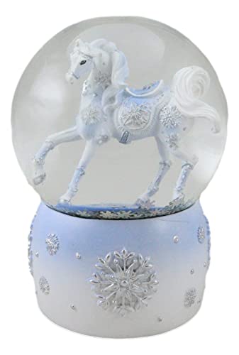 Ebros Gift Trail of Painted Ponies Western Christmas Frozen Winter Snow Crystal Horse Glitter Water Globe 5.25" Tall Farmhouse Ranch Cabin Country Snow Globes Collectible Figurine