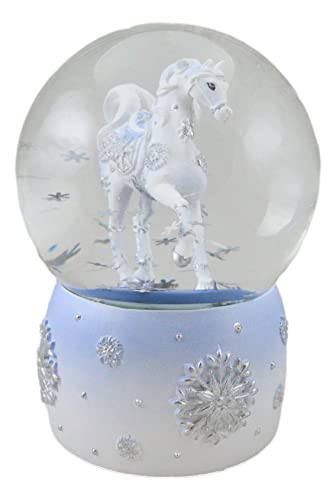 Ebros Gift Trail of Painted Ponies Western Christmas Frozen Winter Snow Crystal Horse Glitter Water Globe 5.25" Tall Farmhouse Ranch Cabin Country Snow Globes Collectible Figurine