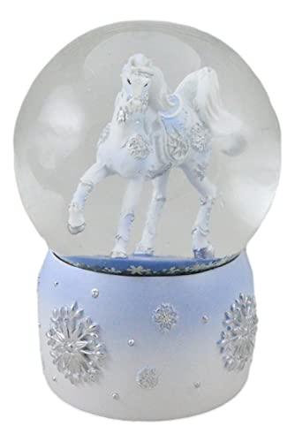 Ebros Gift Trail of Painted Ponies Western Christmas Frozen Winter Snow Crystal Horse Glitter Water Globe 5.25" Tall Farmhouse Ranch Cabin Country Snow Globes Collectible Figurine