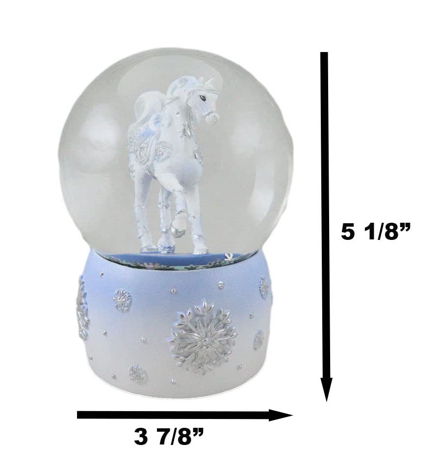 Ebros Gift Trail of Painted Ponies Western Christmas Frozen Winter Snow Crystal Horse Glitter Water Globe 5.25" Tall Farmhouse Ranch Cabin Country Snow Globes Collectible Figurine