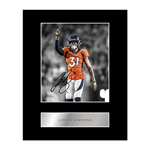 Justin Simmons Pre Printed Signature Signed Mounted Photo Display #01 Printed Autograph Picture