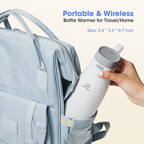 Bottle Warmer for Travel and Home, Portable Water Warmer for Formula & Breastmilk, 2 Minutes Fast Heat Baby Milk Warmer with Dual Mold and 7 Temperature Setting, 10 OZ Capacity for car on The go