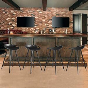 Homy Casa Inc Set of 2 Modern Simple Bar Stools,32.3" Counter Height Bar Stools Bar Chair with Low Backrest&Footrest for Home Bar Kitchen Dining Room Living Room Pub, Black