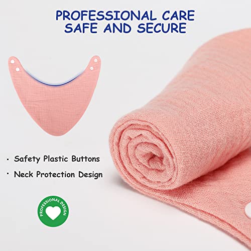 KISREL Bibs 15 Pack, Baby Bibs for Girls and Boys, Muslin Bibs 100% Cotton for Baby Boy and Baby Girl, 15 Solid Colors Drool Bibs for Teething and Drooling