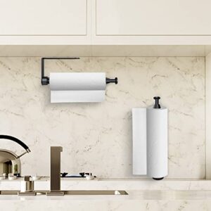 Single-Handed Paper Towel Holder with Damping Effect for Under Cabinet Use in Kitchen and Bathroom