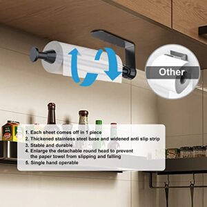 Single-Handed Paper Towel Holder with Damping Effect for Under Cabinet Use in Kitchen and Bathroom