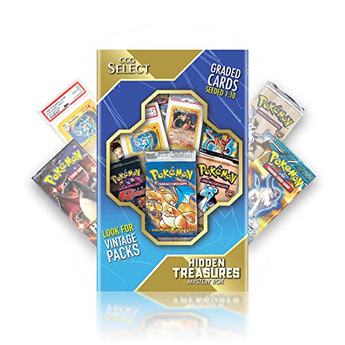 CCG Select Hidden Treasures Mystery Box | 4 Booster Packs | + Guaranteed Bonus Items | Compatible with Pokemon Cards