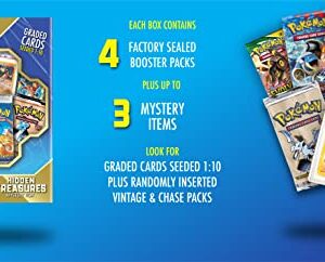 CCG Select Hidden Treasures Mystery Box | 4 Booster Packs | + Guaranteed Bonus Items | Compatible with Pokemon Cards