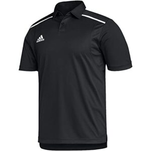 adidas mens team issue short sleeve polo, black, xl