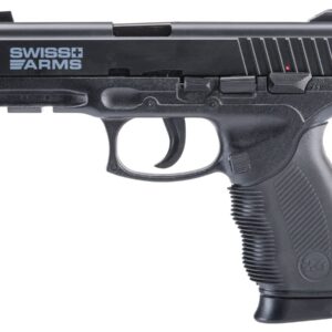 Swiss Arms 24/7 Semi-Auto BAX System CO2 Powered Airsoft Non-Blowback Pistol with Hop-Up, 305-395 FPS, Black (280323)