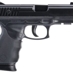 Swiss Arms 24/7 Semi-Auto BAX System CO2 Powered Airsoft Non-Blowback Pistol with Hop-Up, 305-395 FPS, Black (280323)