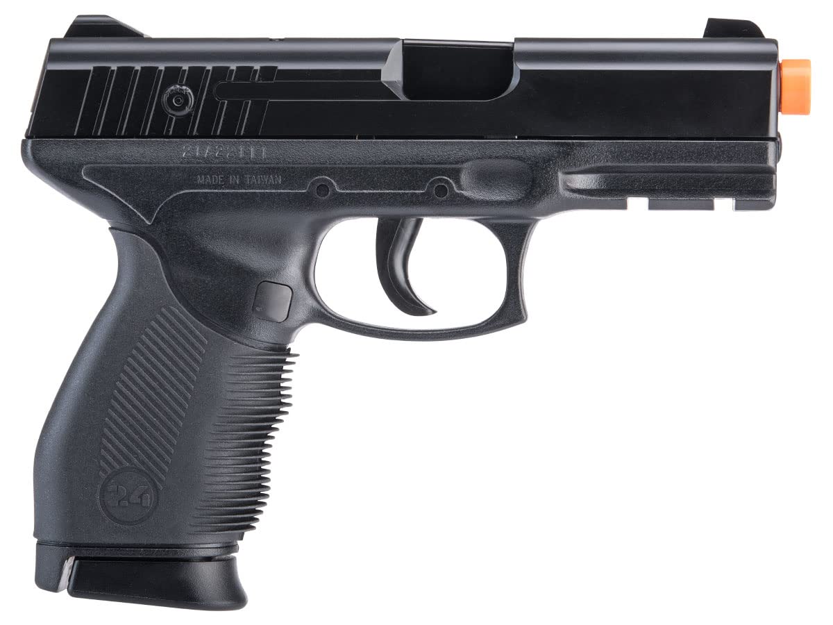 Swiss Arms 24/7 Semi-Auto BAX System CO2 Powered Airsoft Non-Blowback Pistol with Hop-Up, 305-395 FPS, Black (280323)