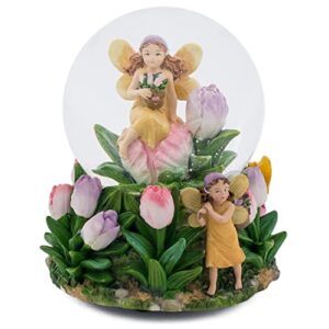 elanze designs pixie dust fairies 100mm music snow globe plays tune you are my sunshine