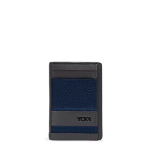 tumi - alpha slg money clip card case - navy/grey