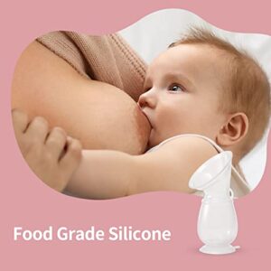 Pigeon Manual Breast Milk Saver Pump, Food-Grade Silicone, Natural Suction, Comes with a Sucker Stand, 4 Oz