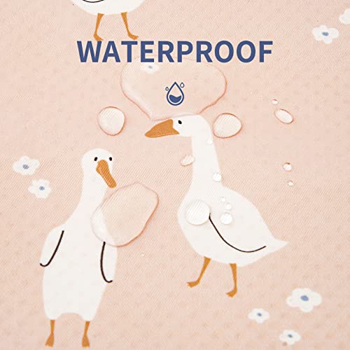 Splat Mat for Under High Chair/Arts/Crafts, Washable Baby Spill Mat Waterproof Anti-Slip Floor Splash Mat, Portable Baby Play Mat and Table Cloth (Goose, 43"x 43")