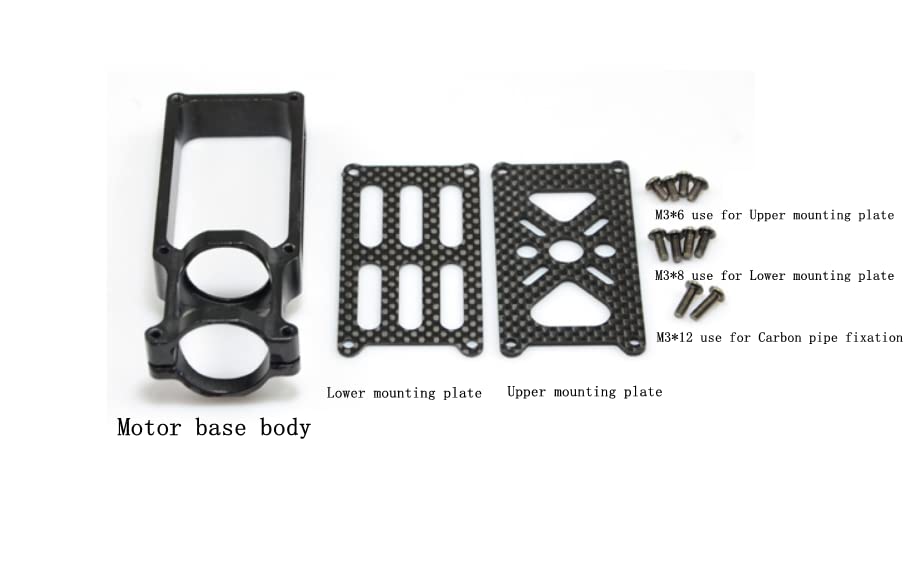 Quadcopter Hexacopter Octcopter Drone Frame Part Repair Accessories for 25mm Carbon Fiber Tube Arm Metal Motor Mount (Black 25mm/pcs)