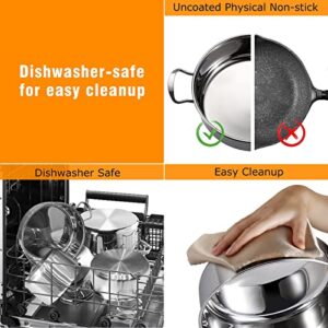 Stainless steel pot set,6 Piece Kitchen Induction Cookware Sets with Glass Lids, Stay Cool Handle, Works with Induction, Electric and Gas Cooktops, Oven Safe，Dishwasher