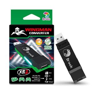 brook wingman xb 2 converter - wireless controller adapter for xbox consoles and pc, supports remap and adjustable turbo