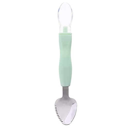 Kisangel Spoons Feeding Scraper First Mud Puree Shower Silicone Spoon Soft Baby Fruit Food Scraping Green Practical Infant Training Scrapping Fruits Children Babies for Gifts